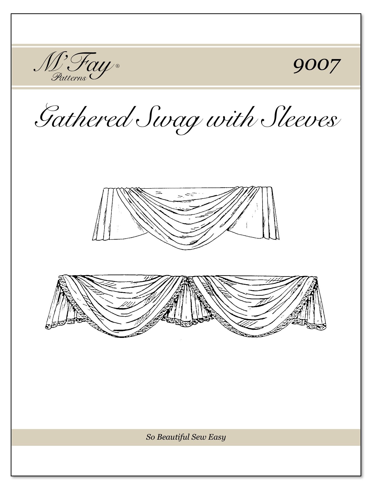 Gathered Swag With Sleeves | M'Fay Patterns – Workroom Marketplace