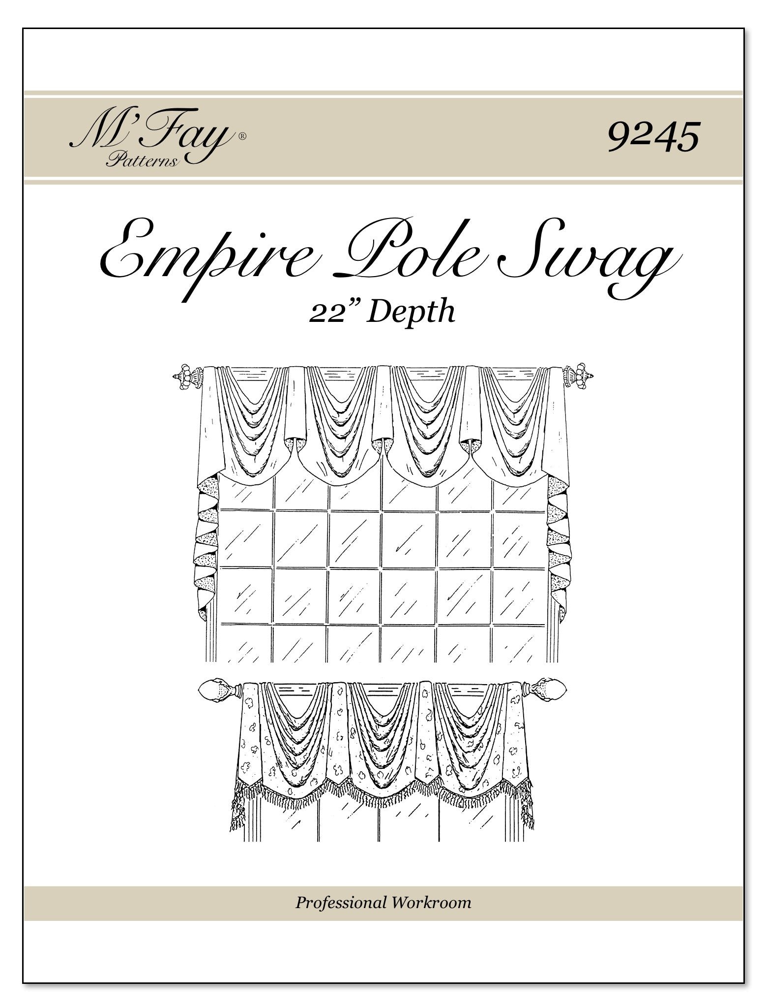 Empire Pole Swag 22" Depth | M'Fay Patterns – Workroom Marketplace