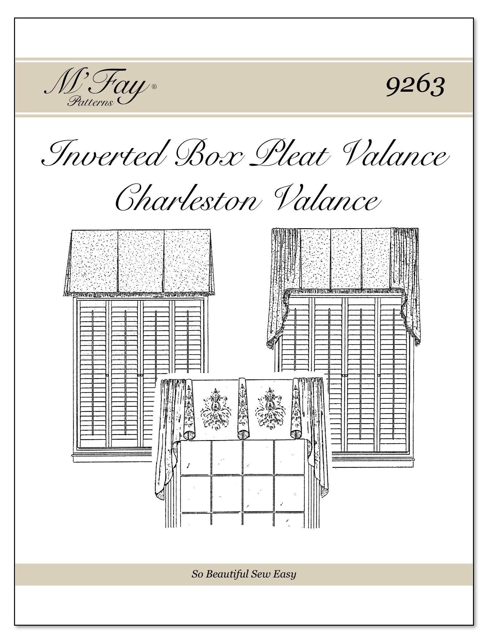 Inverted Box Pleat Valance and Charleston Valance | M'Fay Patterns ...