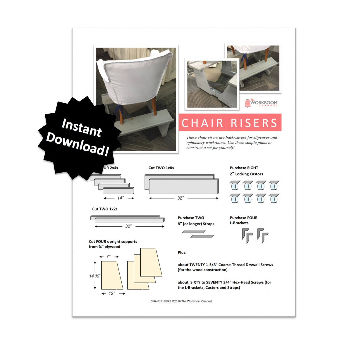 Plans for Chair Risers – Workroom Marketplace