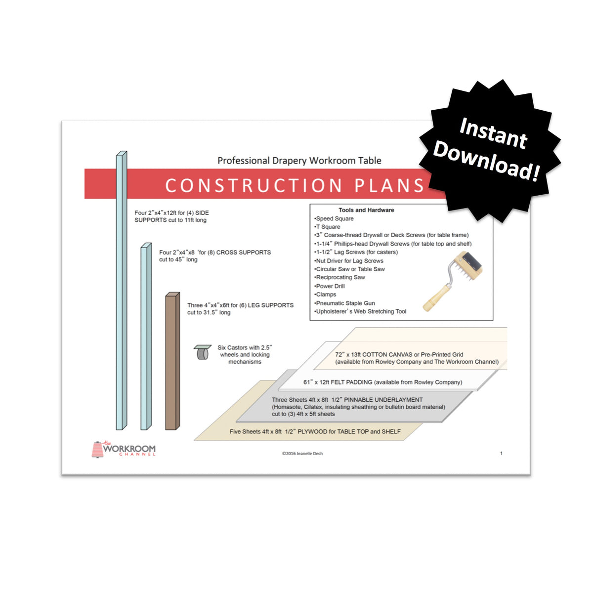 Professional Drapery Workroom Table Plans – Workroom Marketplace